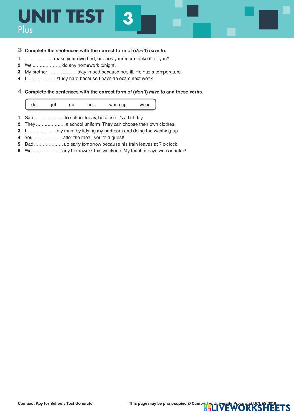 Compact Key Uni… | Free Interactive Worksheets | 7947646
