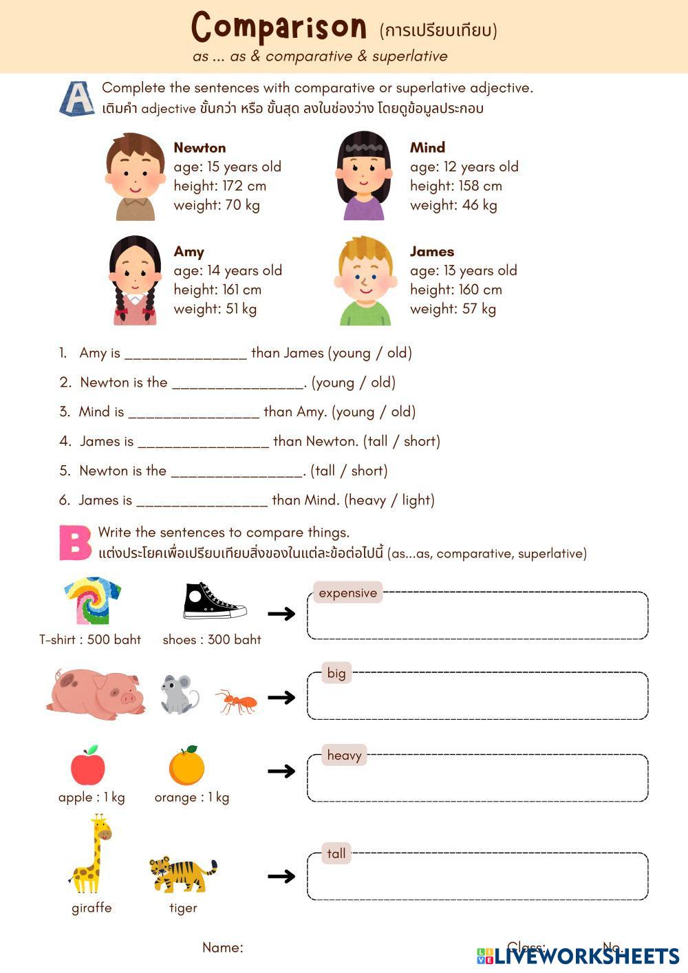 comparison 7947743 | dungduangjaik | Live Worksheets