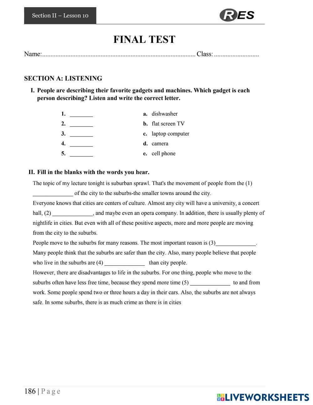 Final Teen 3 | Free Interactive Worksheets | 7951912