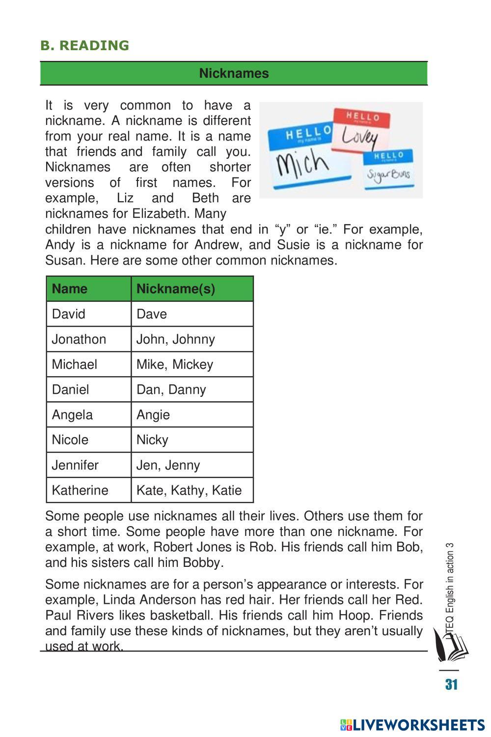 U1 LESSON A, B,… | Free Interactive Worksheets | 7953525