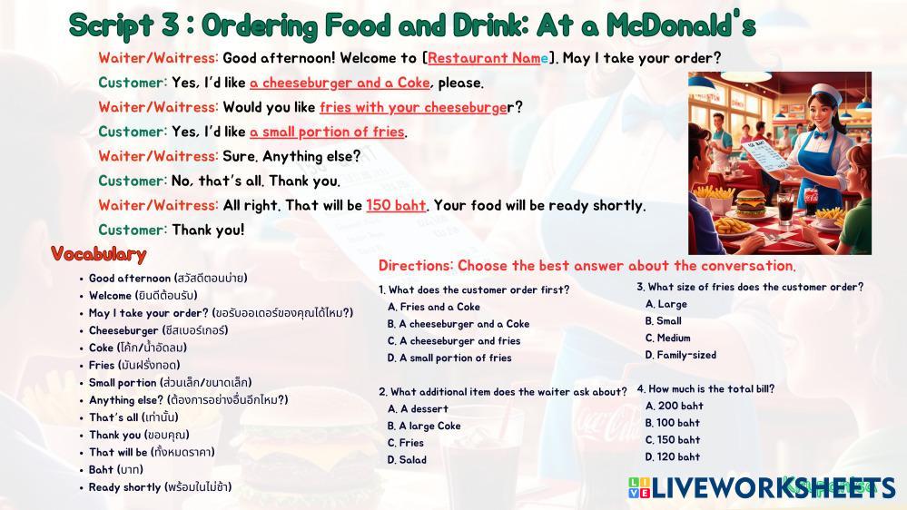 7954345 | M.4_Unit 1 _ Ordering food and drinks | I