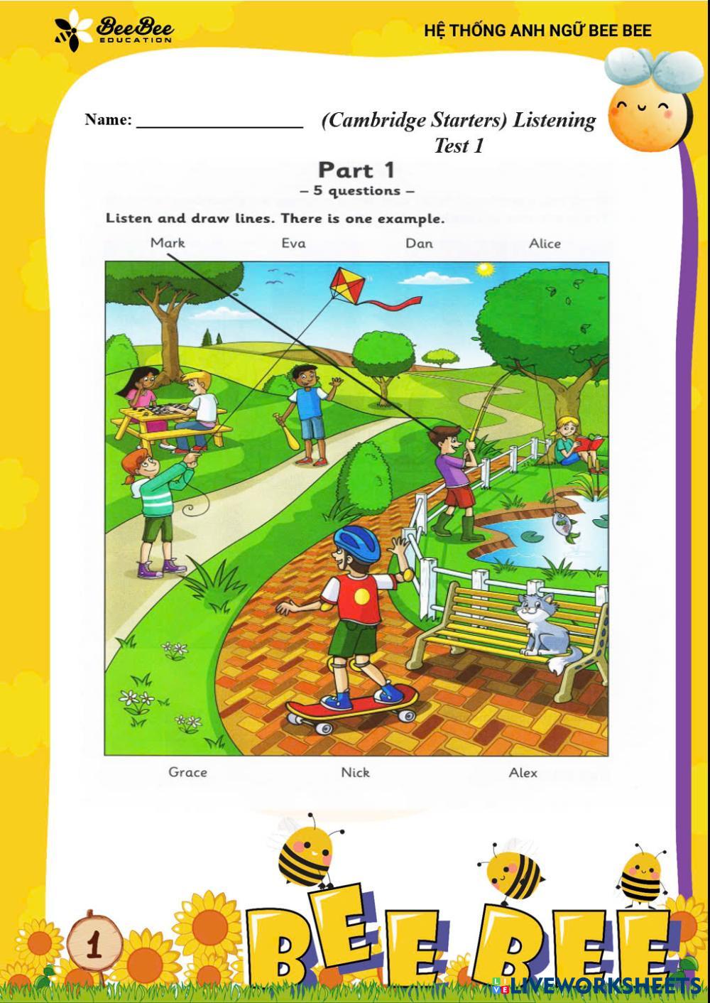 7956282 | (Cambridge Starters) Listening Test 1 | BeeBee