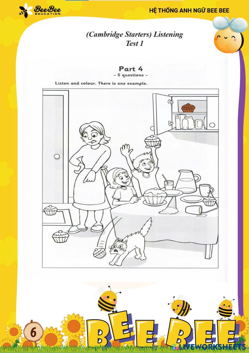 (Cambridge Starters) Listening Test 1 | LiveWorksheets
