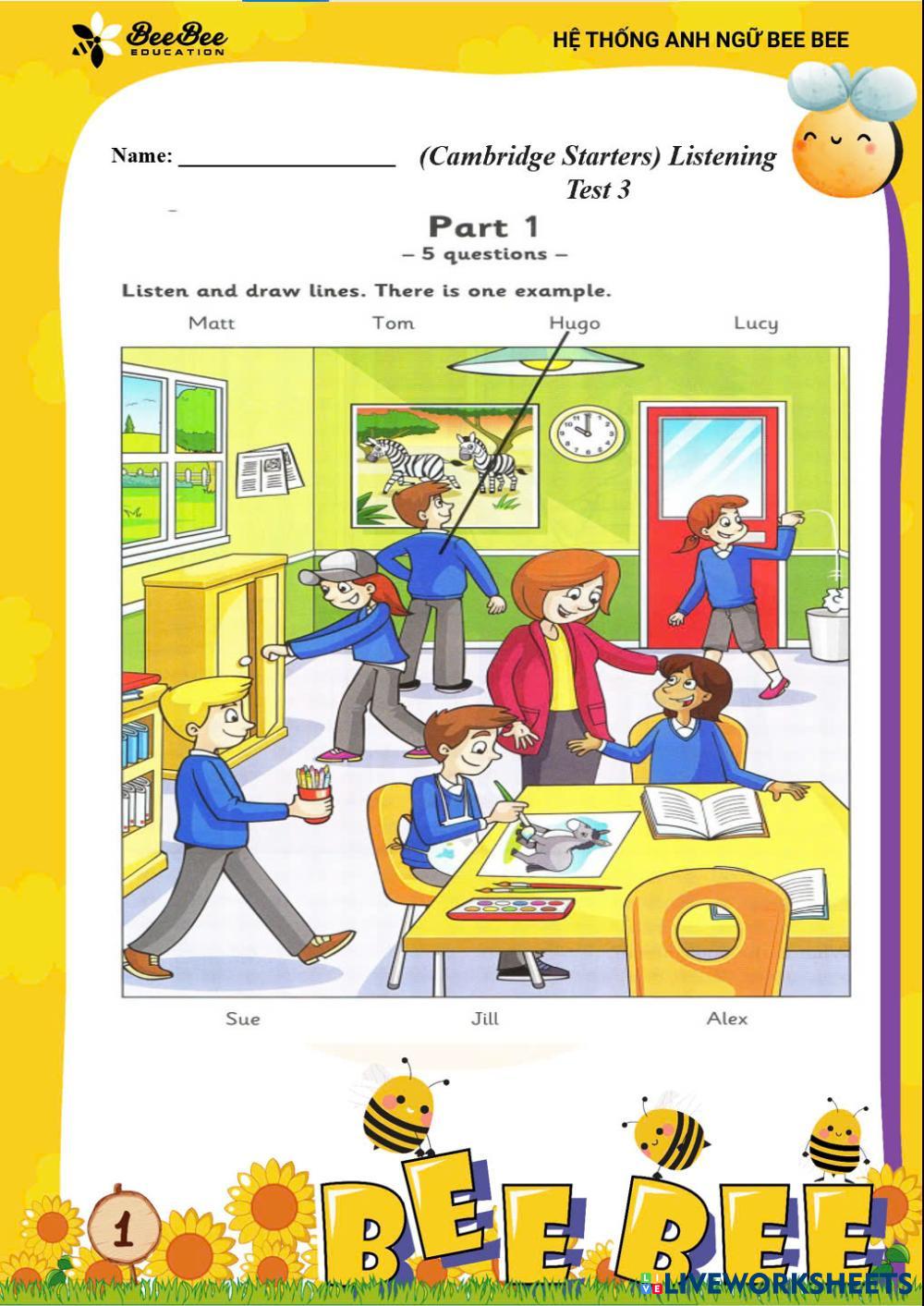 (Cambridge Starters) Listening Test 3 7956348 | BeeBee