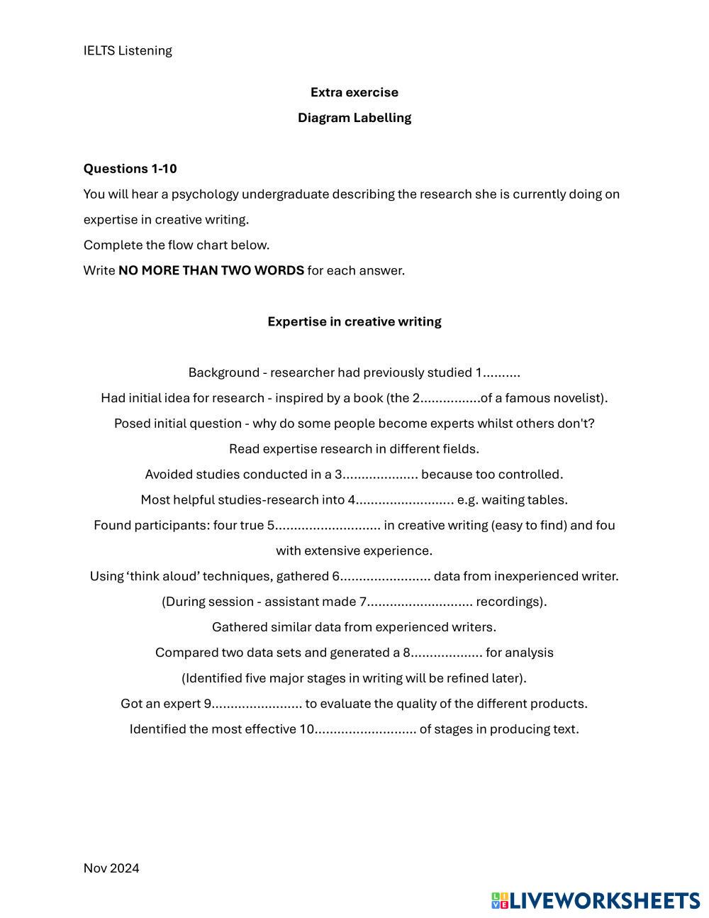 7956833 | IELTS LISTENING- DIAGRAM LABELLING | TRUONG THI
