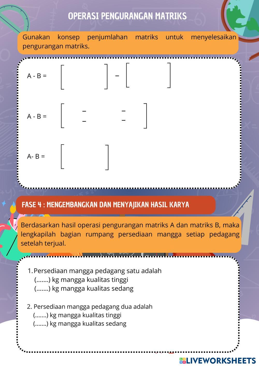 LKPD MATRIKS | Free Interactive Worksheets | 7958438