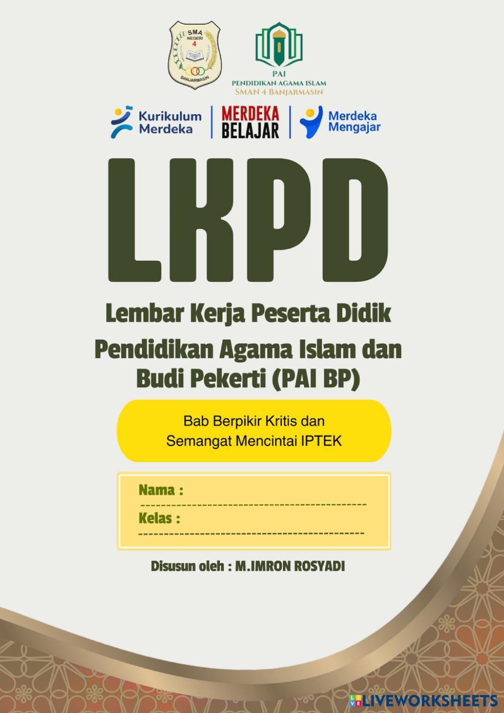 LKPD PAI BP KEL… | Free Interactive Worksheets | 7958622