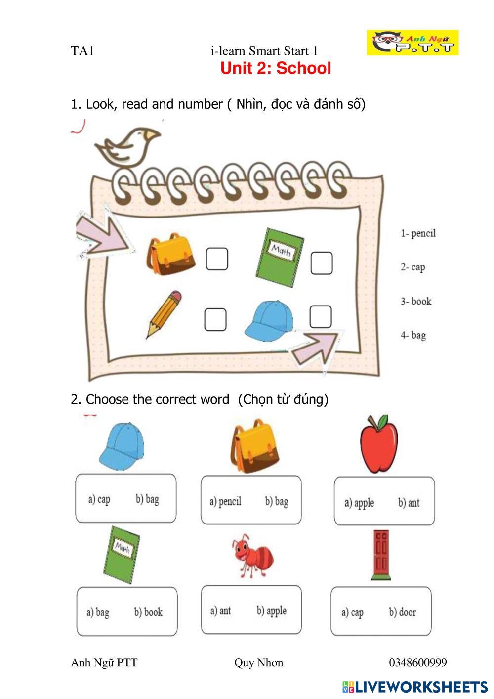 7961030 | SMART START 1- unit 2 School p1 | Pham Thu Thao