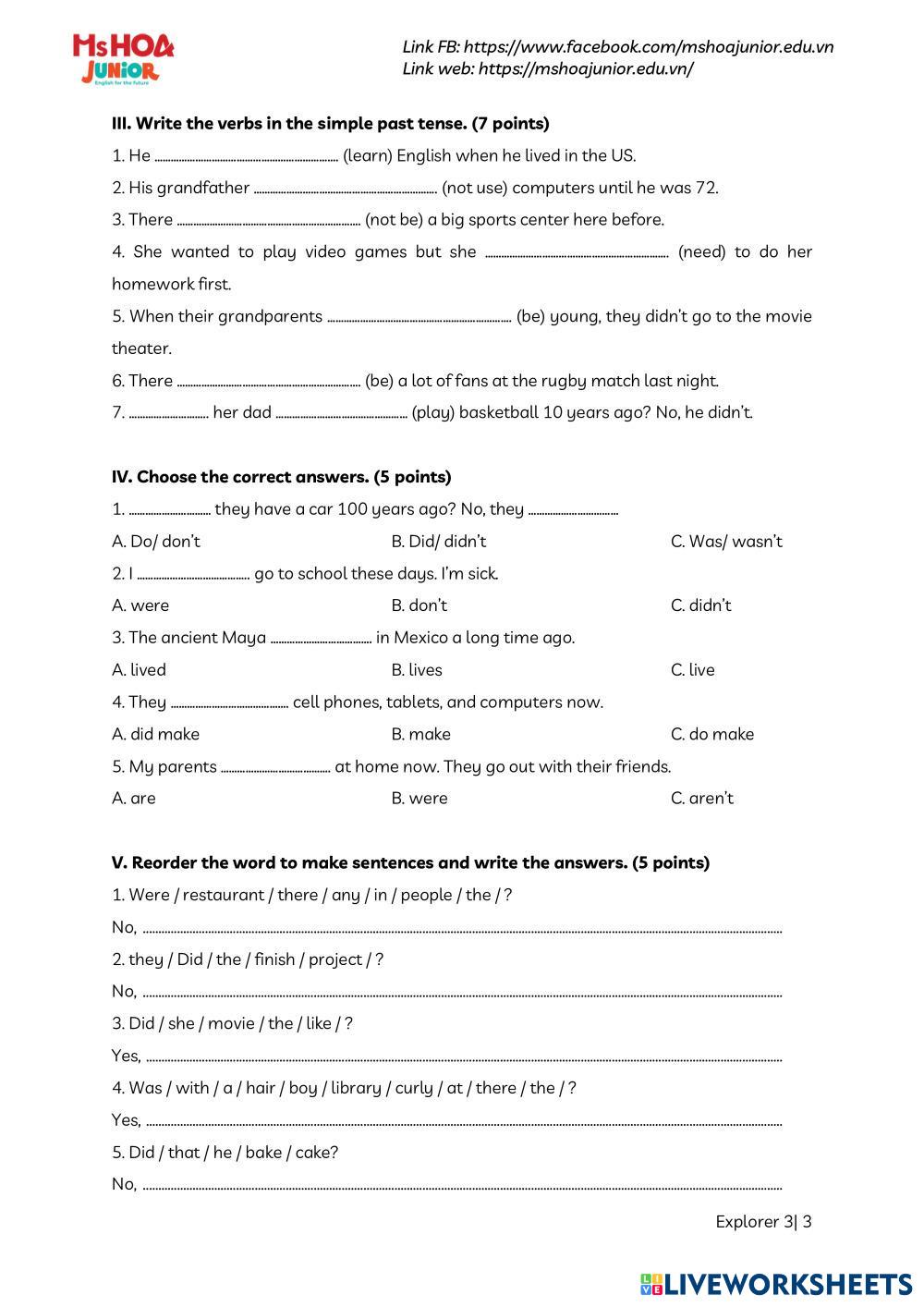 Exam 5 - EX3 | Free Interactive Worksheets | 7964967