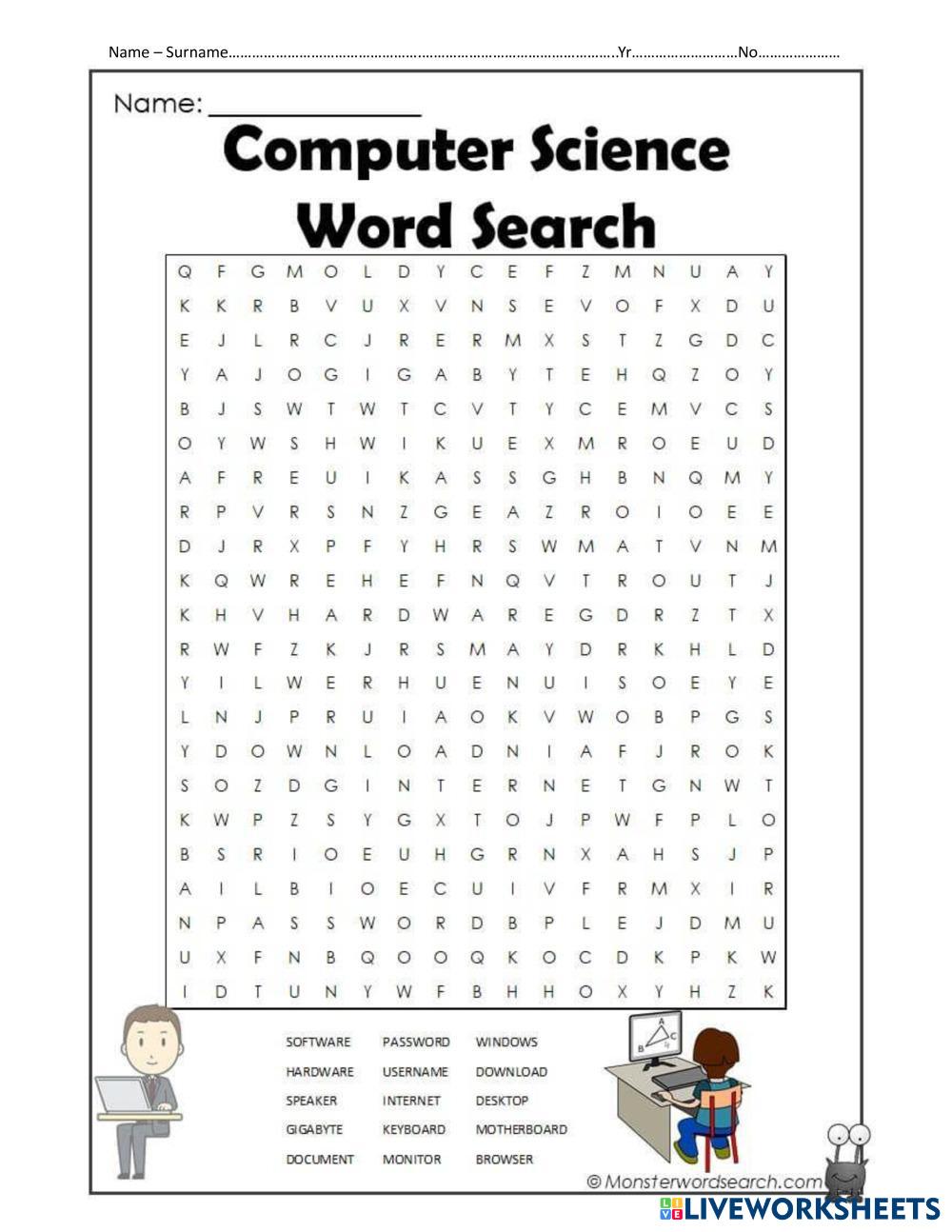 Computer - Word… | Free Interactive Worksheets | 7965013