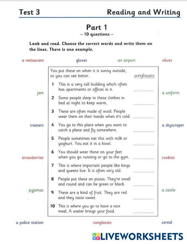 7966502 | A2 Flyer 4 - Reading / Writing Test 3 | TAY