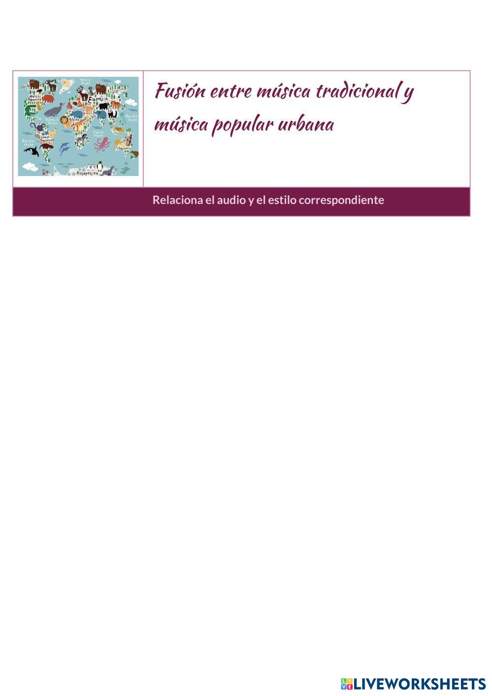 Fusión folklore… | Free Interactive Worksheets | 7967436