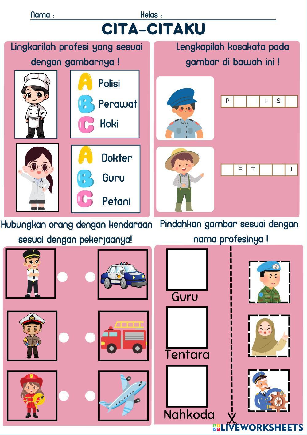 Cita-Citaku | Free Interactive Worksheets | 7975744