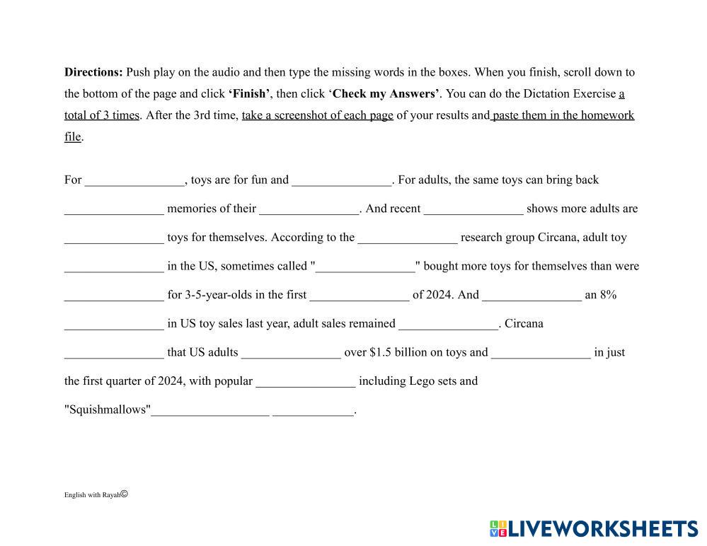 'Kidults' Fuel … | Free Interactive Worksheets | 7973072