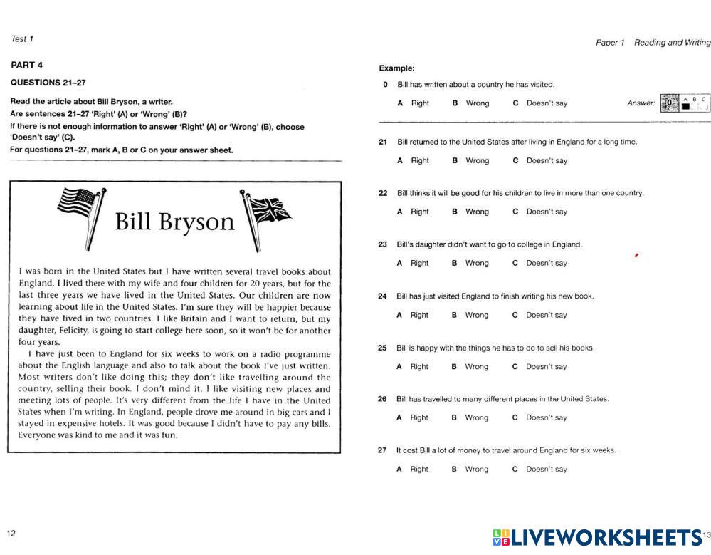 T1 reading and … | Free Interactive Worksheets | 7973912