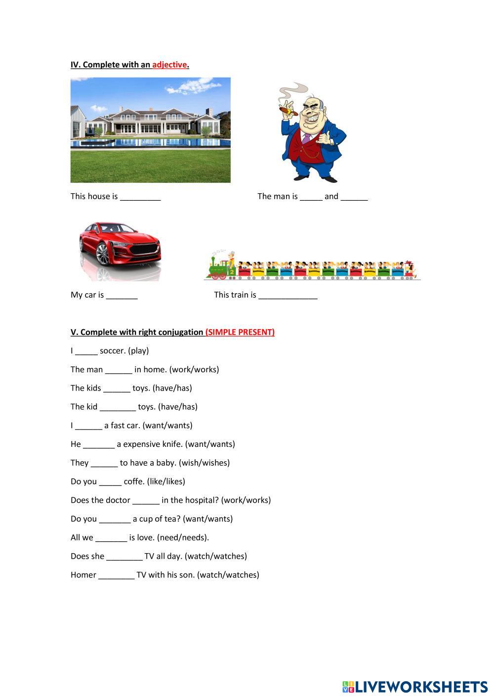 Simple present … | Free Interactive Worksheets | 7975592