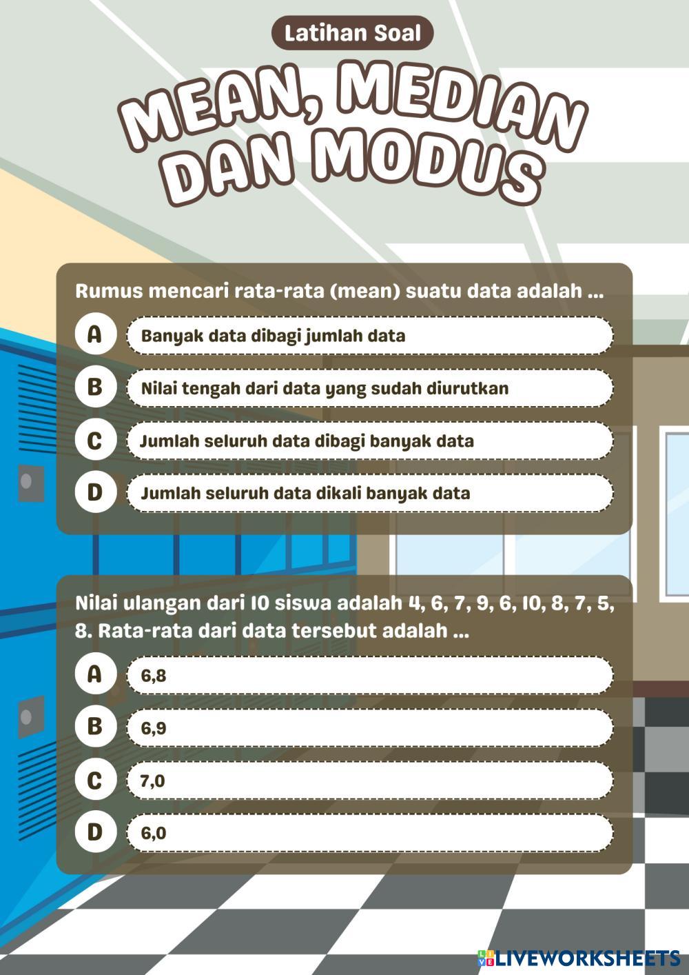 7977072 | Latihan Soal Mean Median Modus | salma anindya