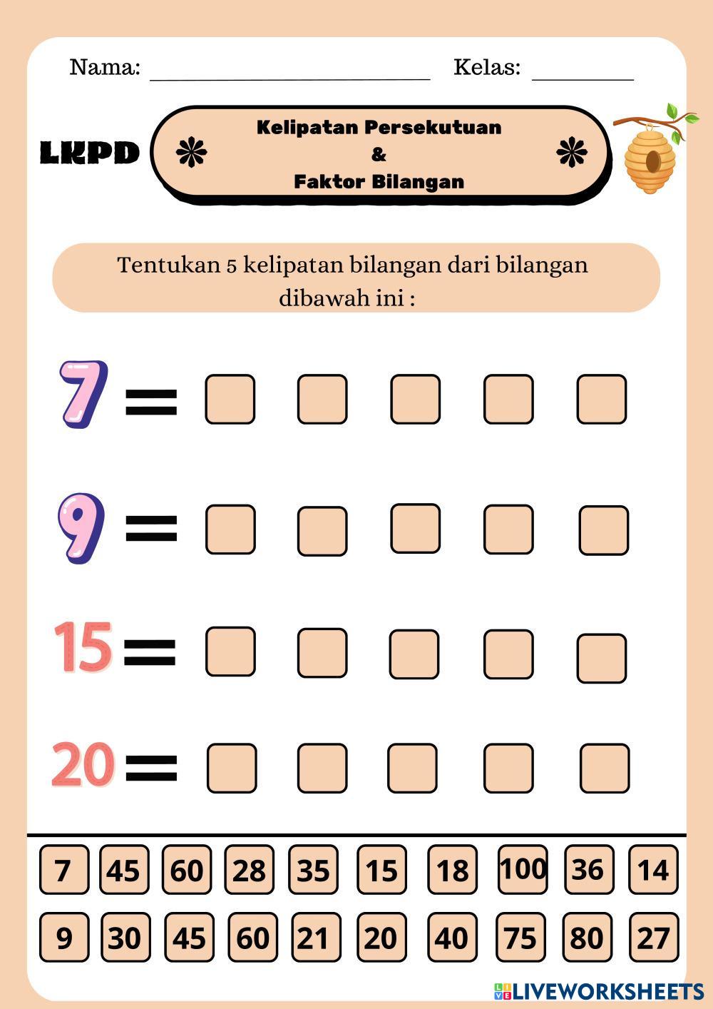 7977745 | LKPD KELIPATAN PERSEKUTUAN & FAKTOR BILANGAN