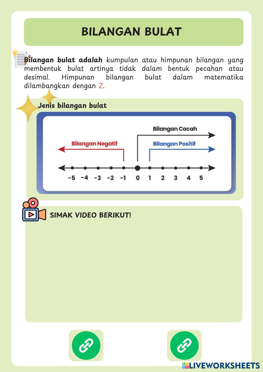Bilangan Bulat … | Free Interactive Worksheets | 7977827