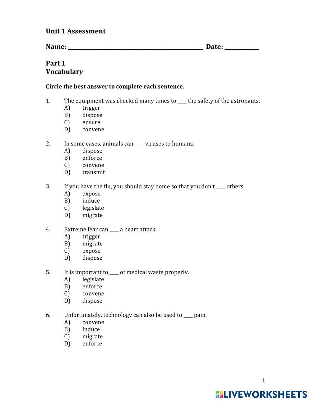 7978198 | Lis B2 Quiz 1 | Hoa Le Kim | LiveWorksheets