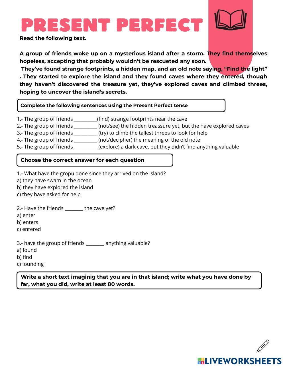 Present Perfect | Free Interactive Worksheets | 7986512