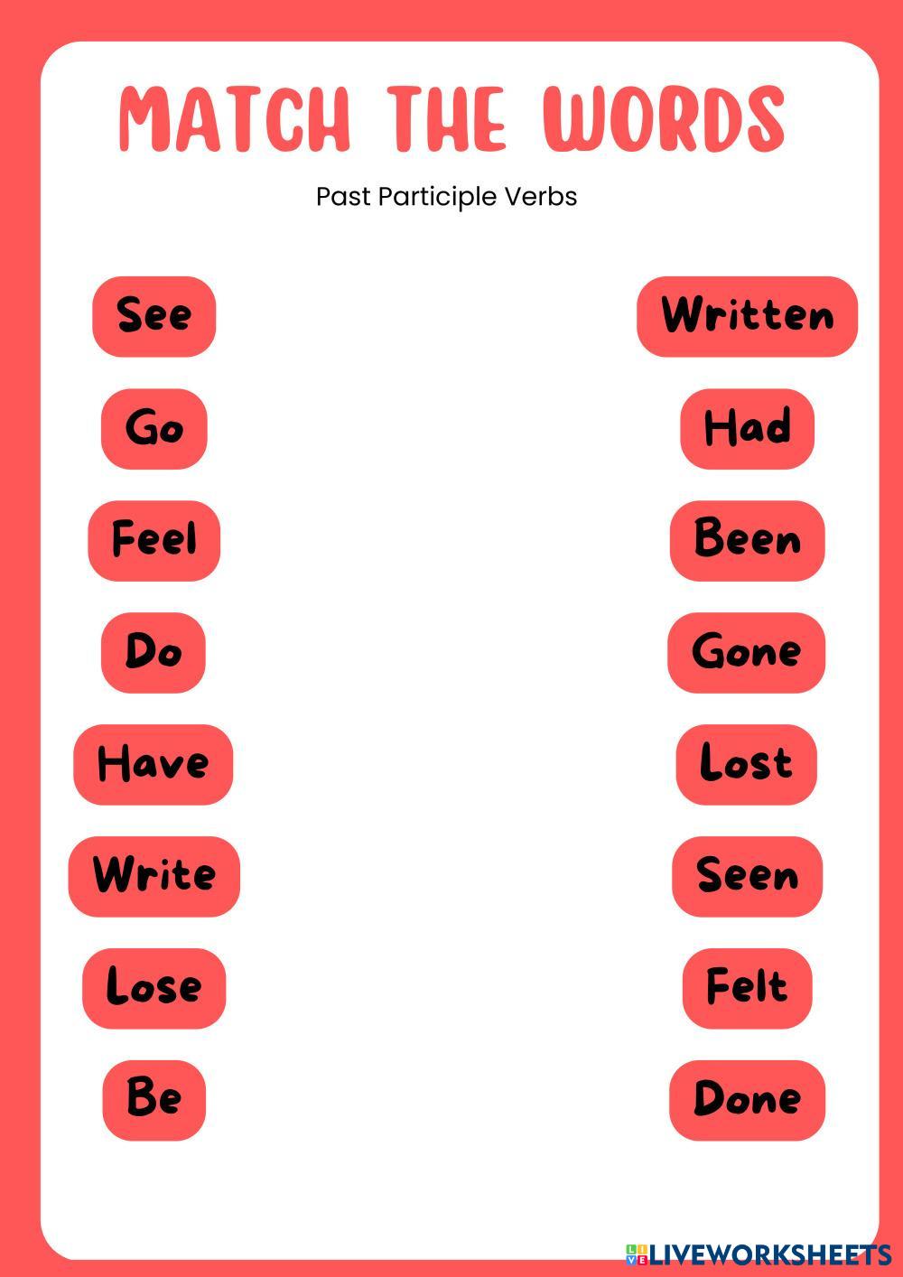 7986548 | Match the Words - Past Participle | maravijess