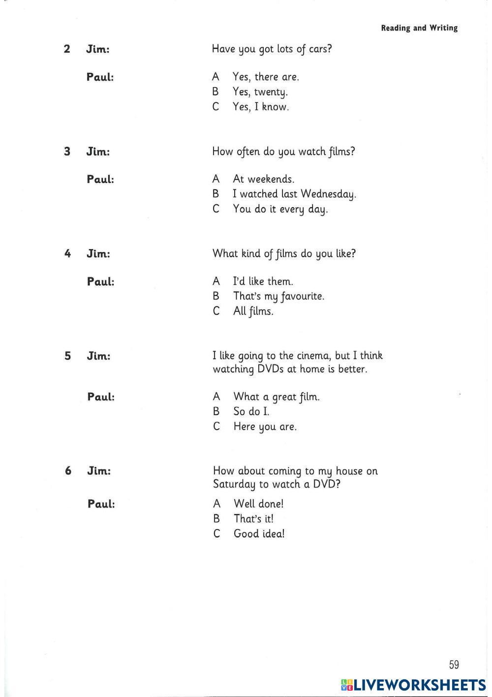 Movers 1 Authen… | Free Interactive Worksheets | 7988217