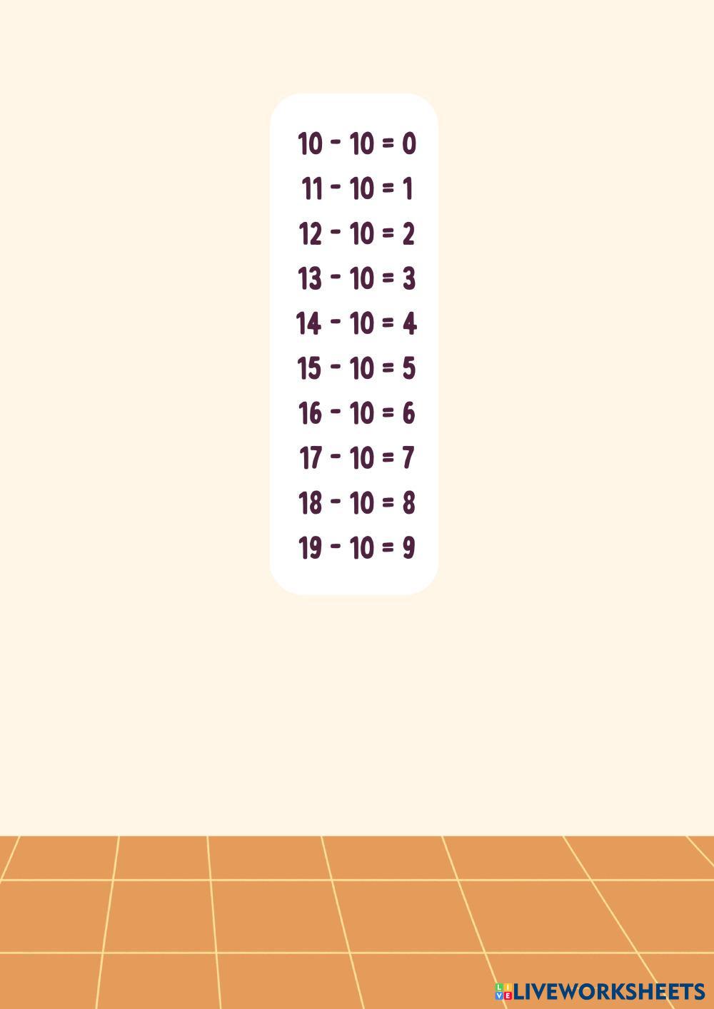 7989595 | Pengurangan Sampai dengan 10 | Radina