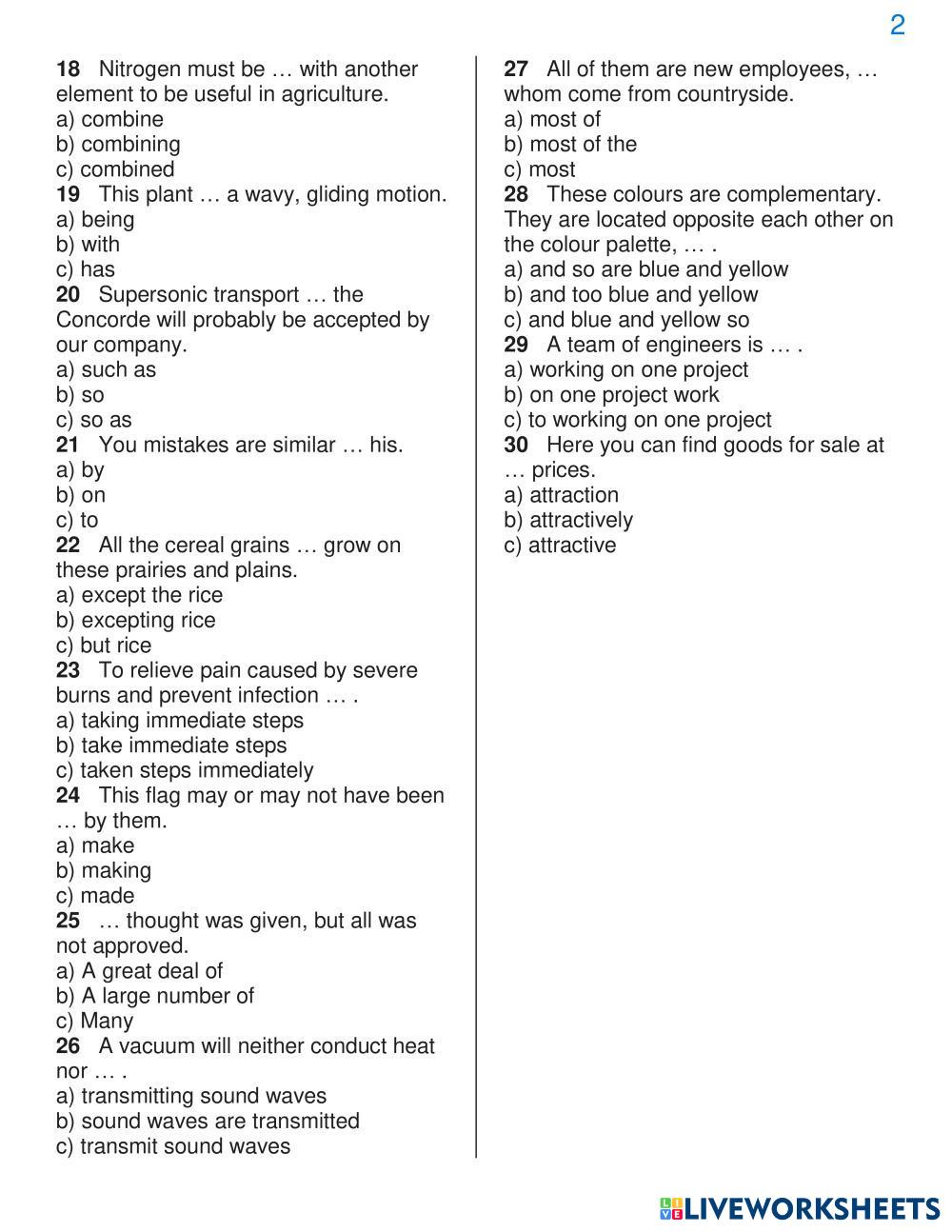 B2 English Gram… | Free Interactive Worksheets | 7992325