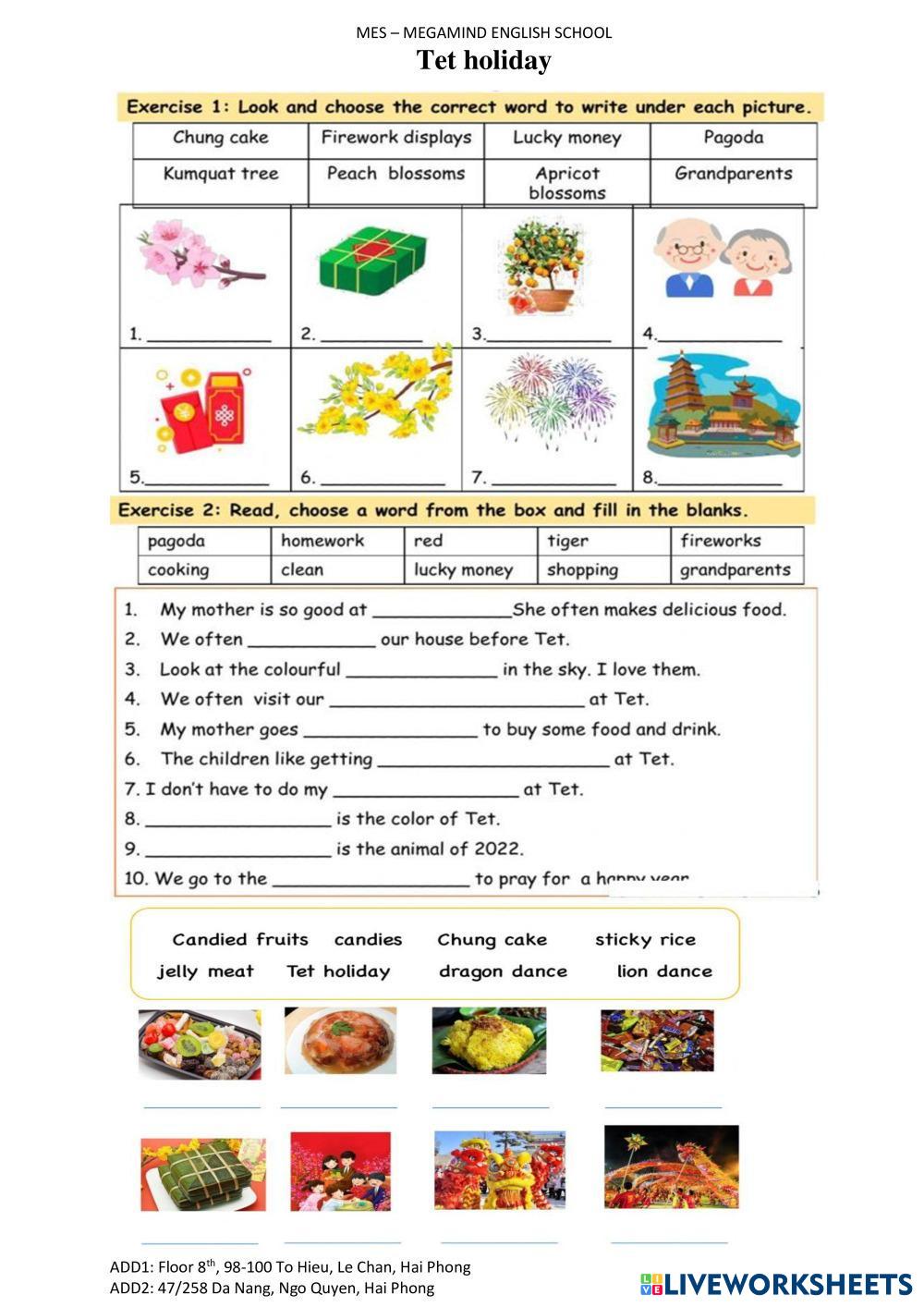 Tet holiday | Live Worksheets