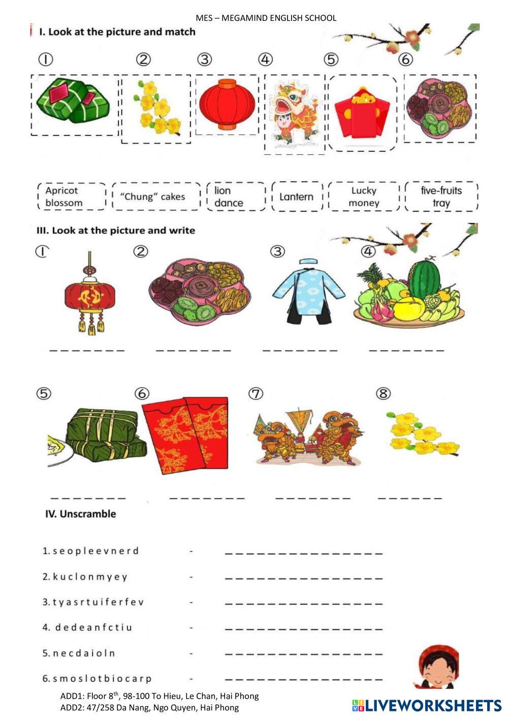 Tet holiday | Live Worksheets