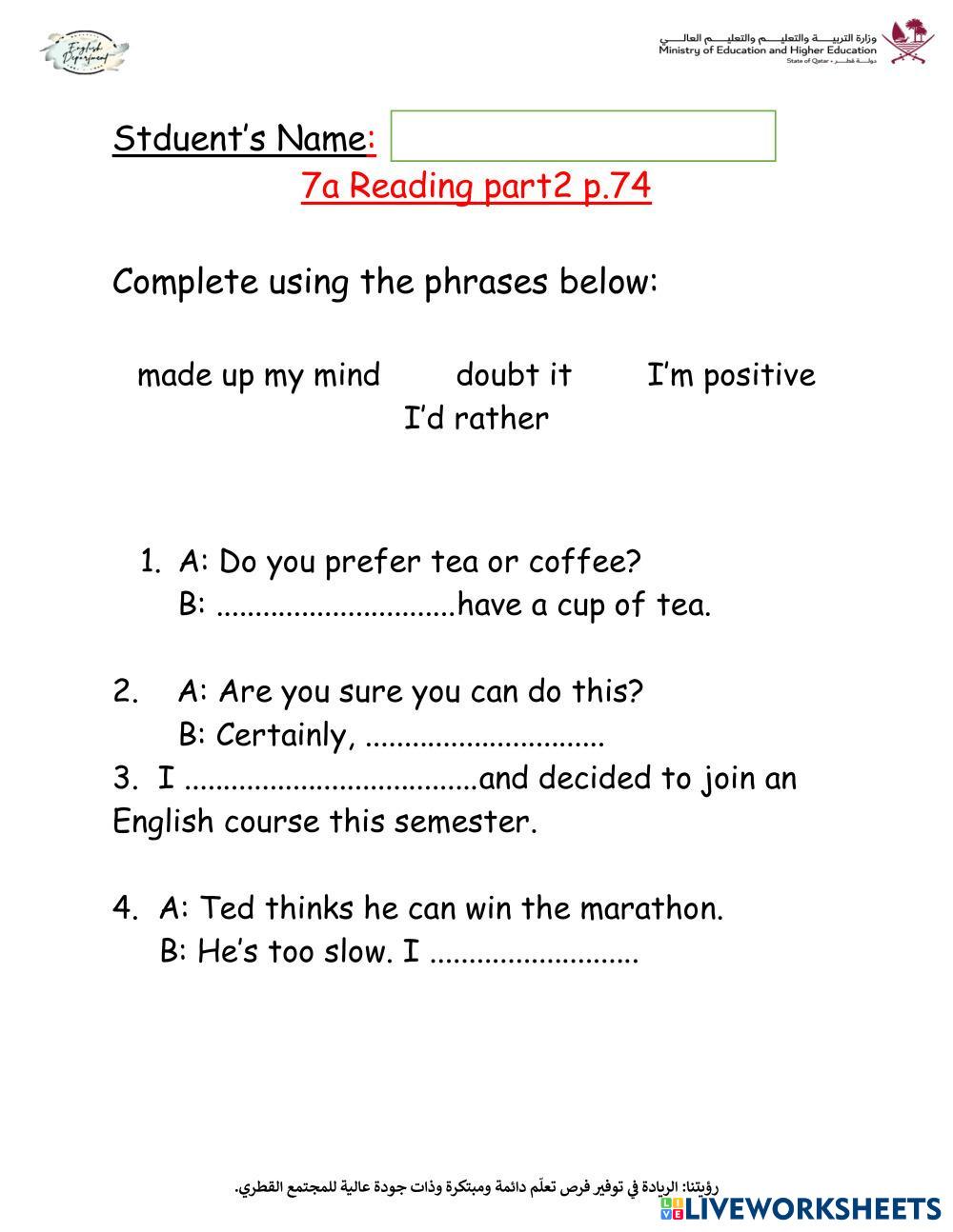 7551929 | 7a Vocabulary p.74 | Rose123 | LiveWorksheets