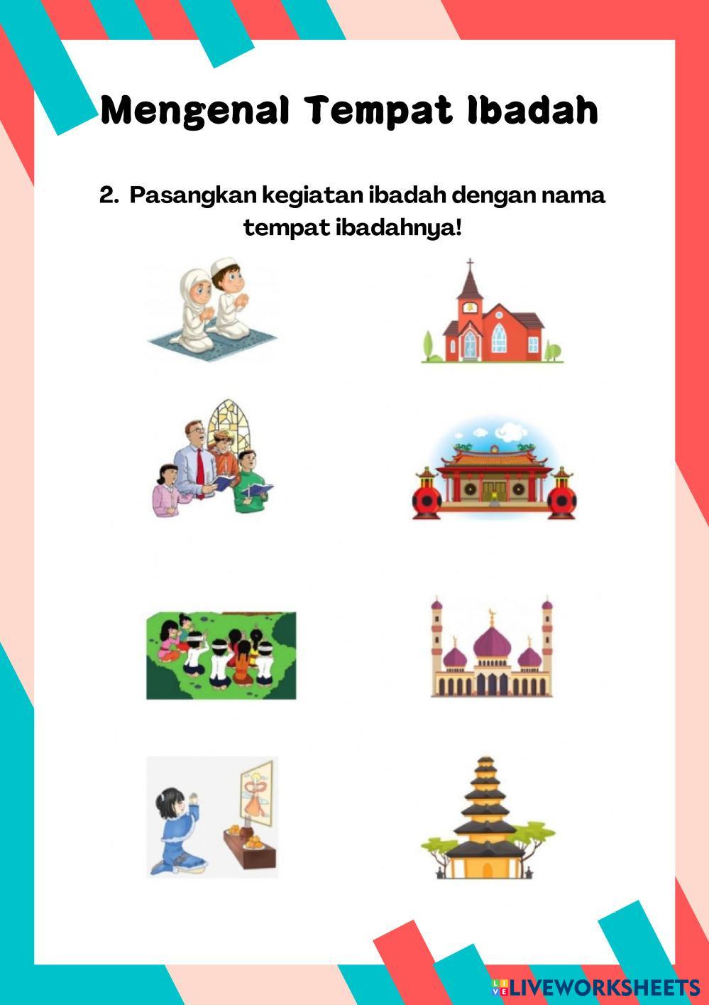 Mengenal tempat ibadah | Live Worksheets