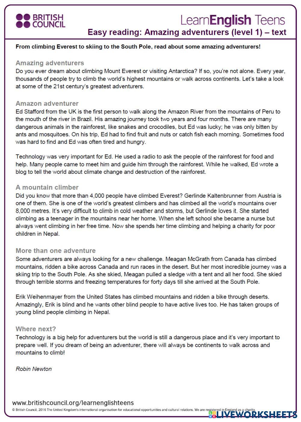 Reading Compreh… | Free Interactive Worksheets | 7553970