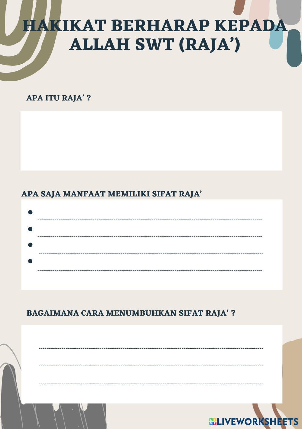 7554385 | HAKIKAT MENCINTAI ALLAH, KHAUF, RAJA', DAN