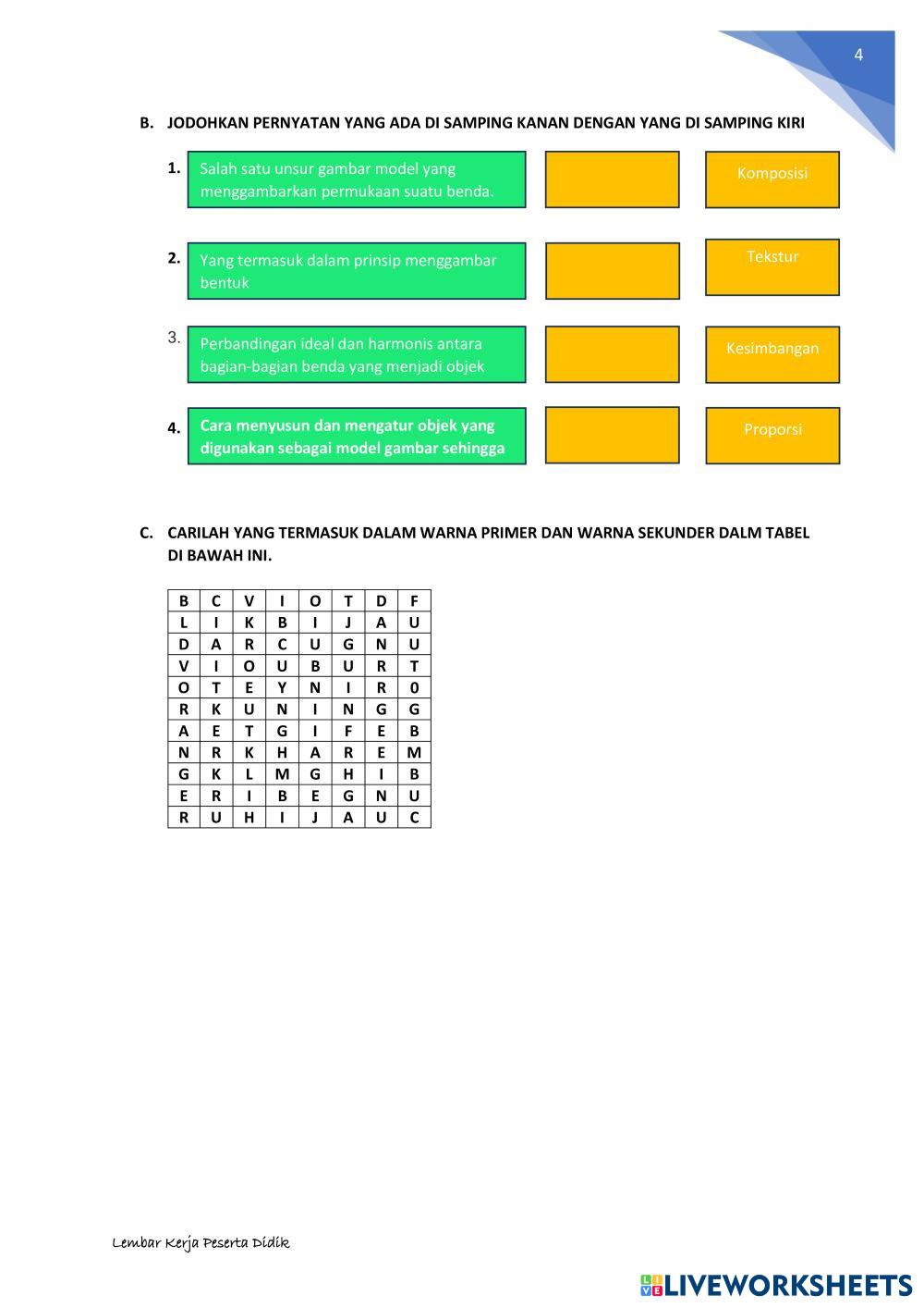 LKPD MENGGAMBAR… | Free Interactive Worksheets | 7556719