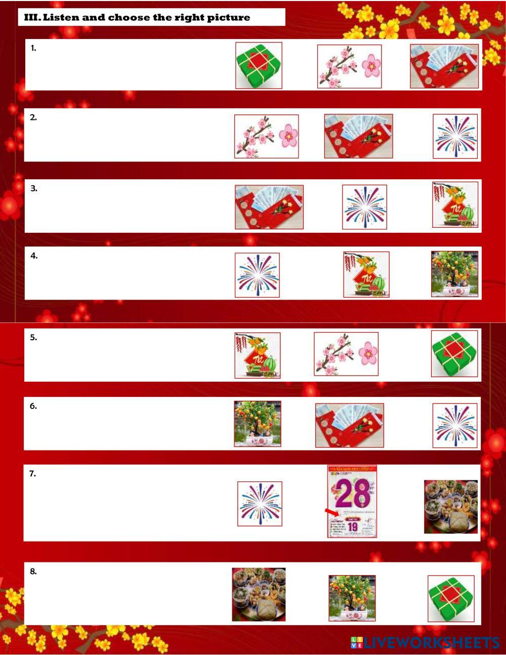 Tet Holiday worksheet | Live Worksheets