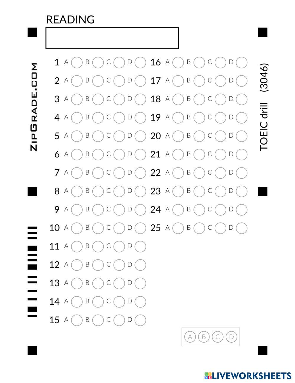 TOEIC drill LISTENING AND READING | Live Worksheets