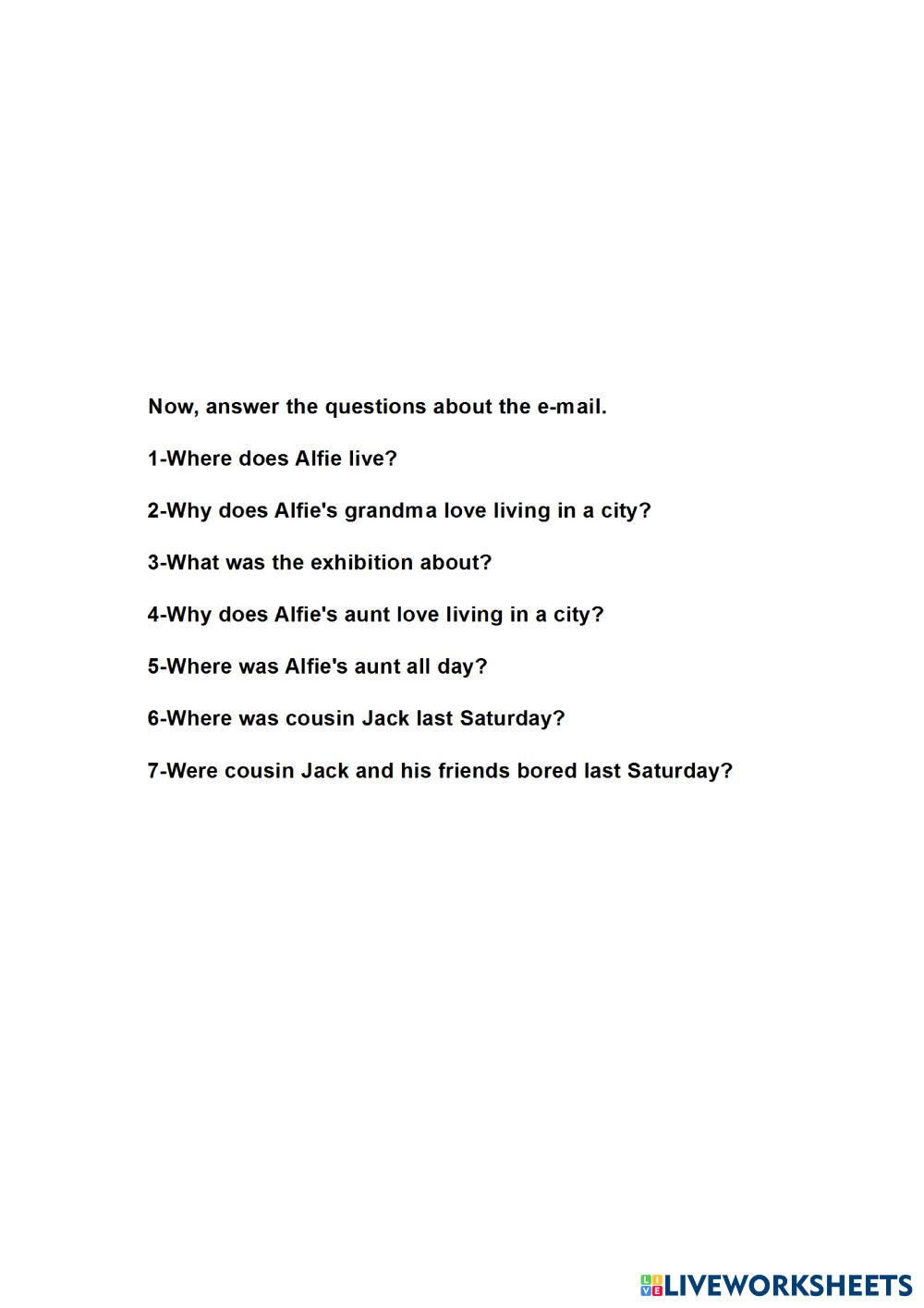 Unit 4 email kids can 5 | Live Worksheets