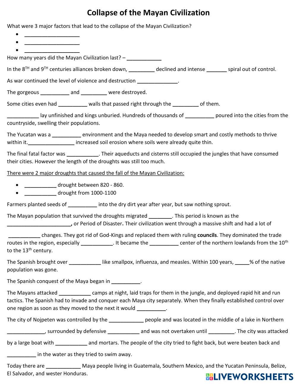 Collapse of the… | Free Interactive Worksheets | 7557366