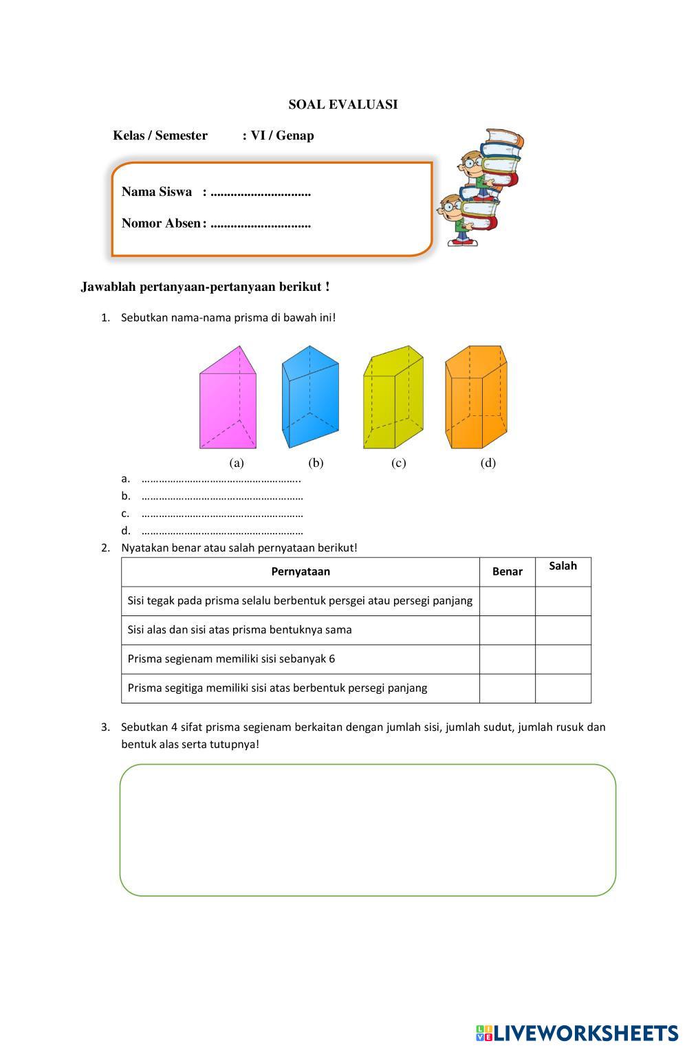 UNSUR-UNSUR BANGUN PRISMA 7558857 | yulissunarsih86yes