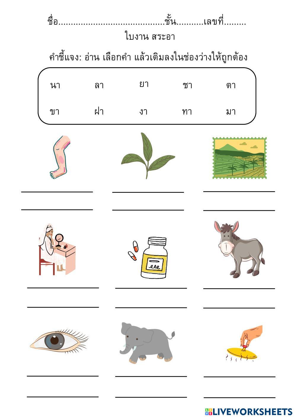 Thai | Live Worksheets