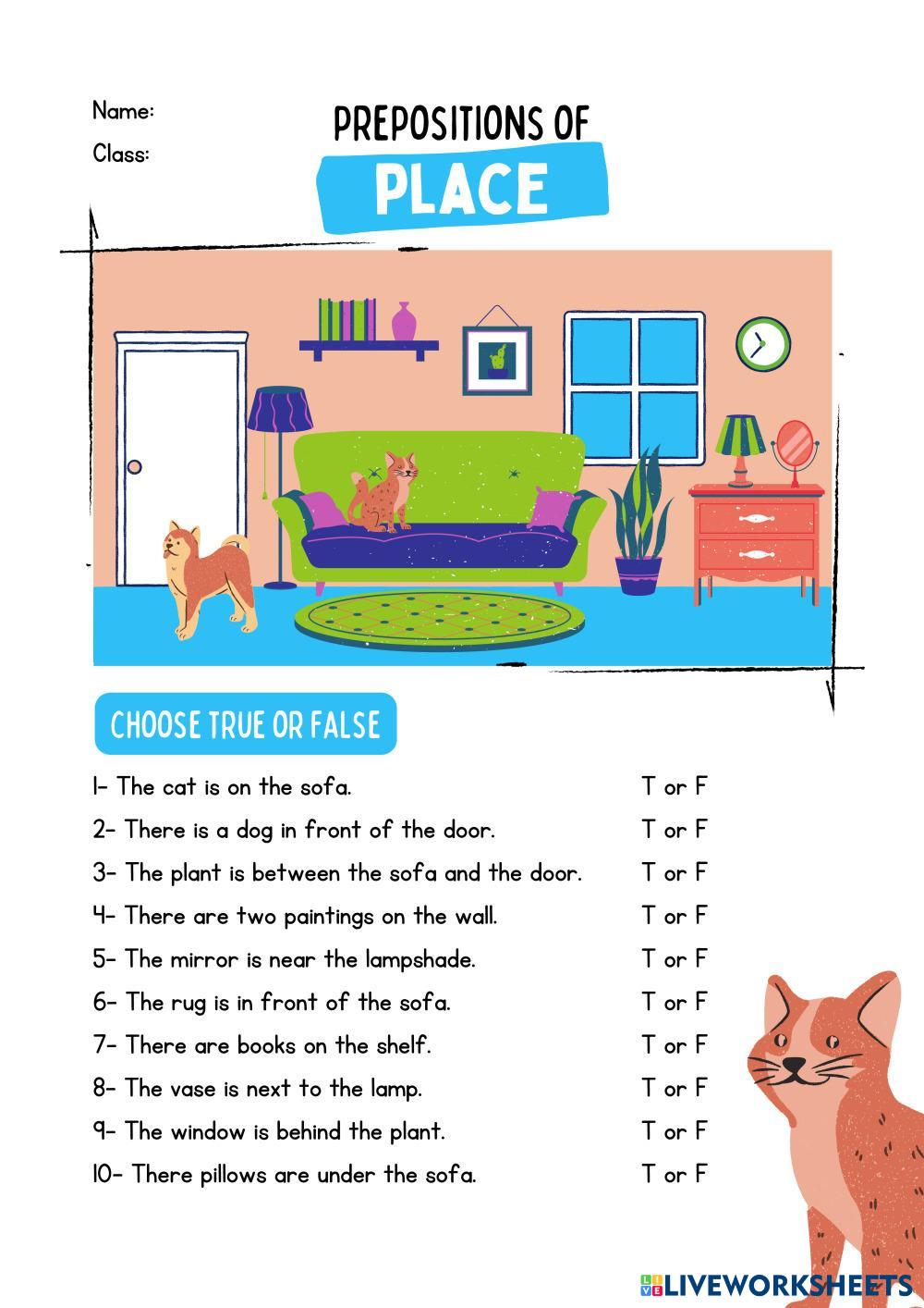 Preposition of Place | Live Worksheets
