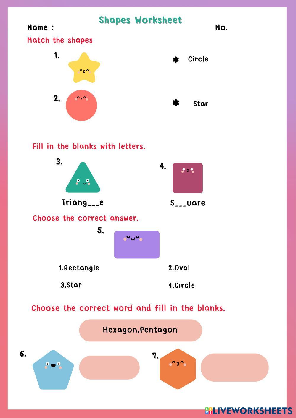 shapes | Live Worksheets