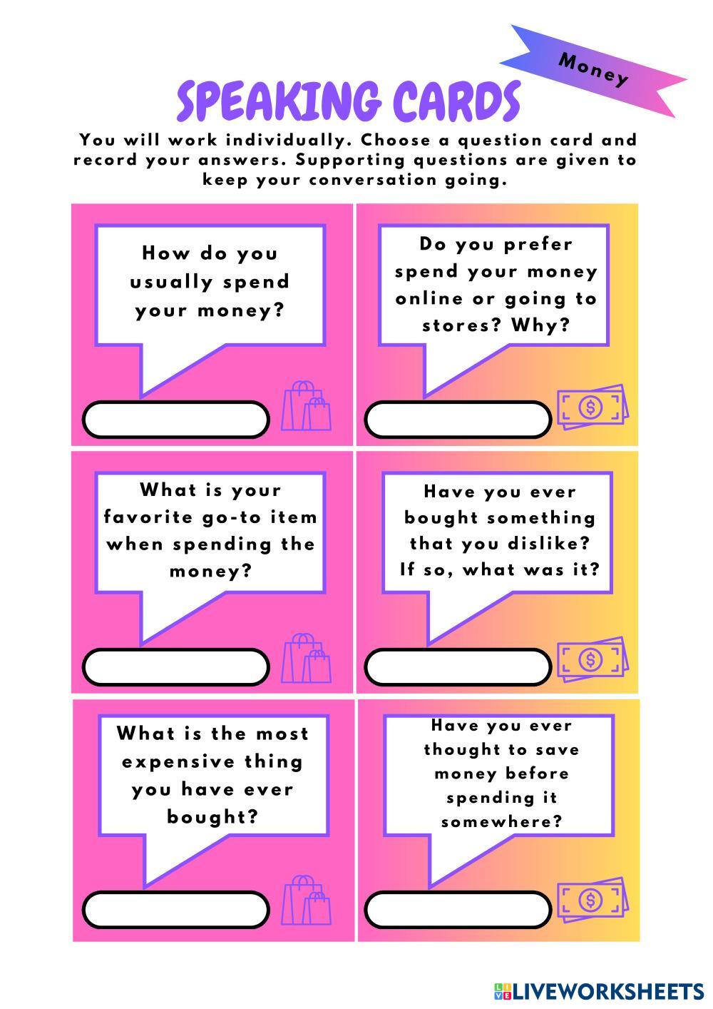7560100 | Speaking Card Activity | Nur Sahira