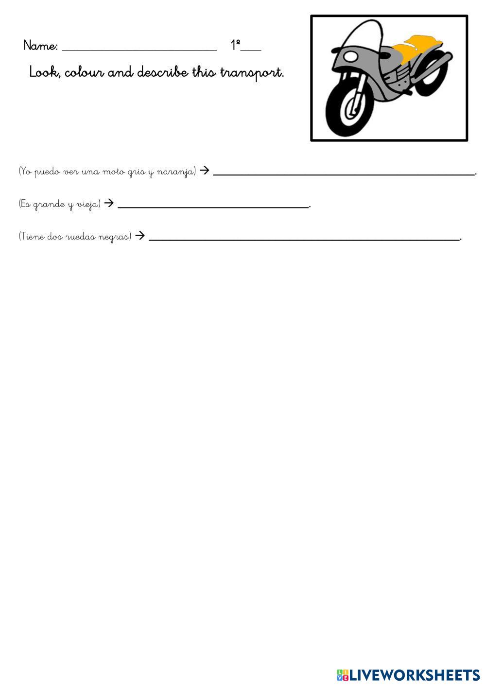 motorbike description | Live Worksheets