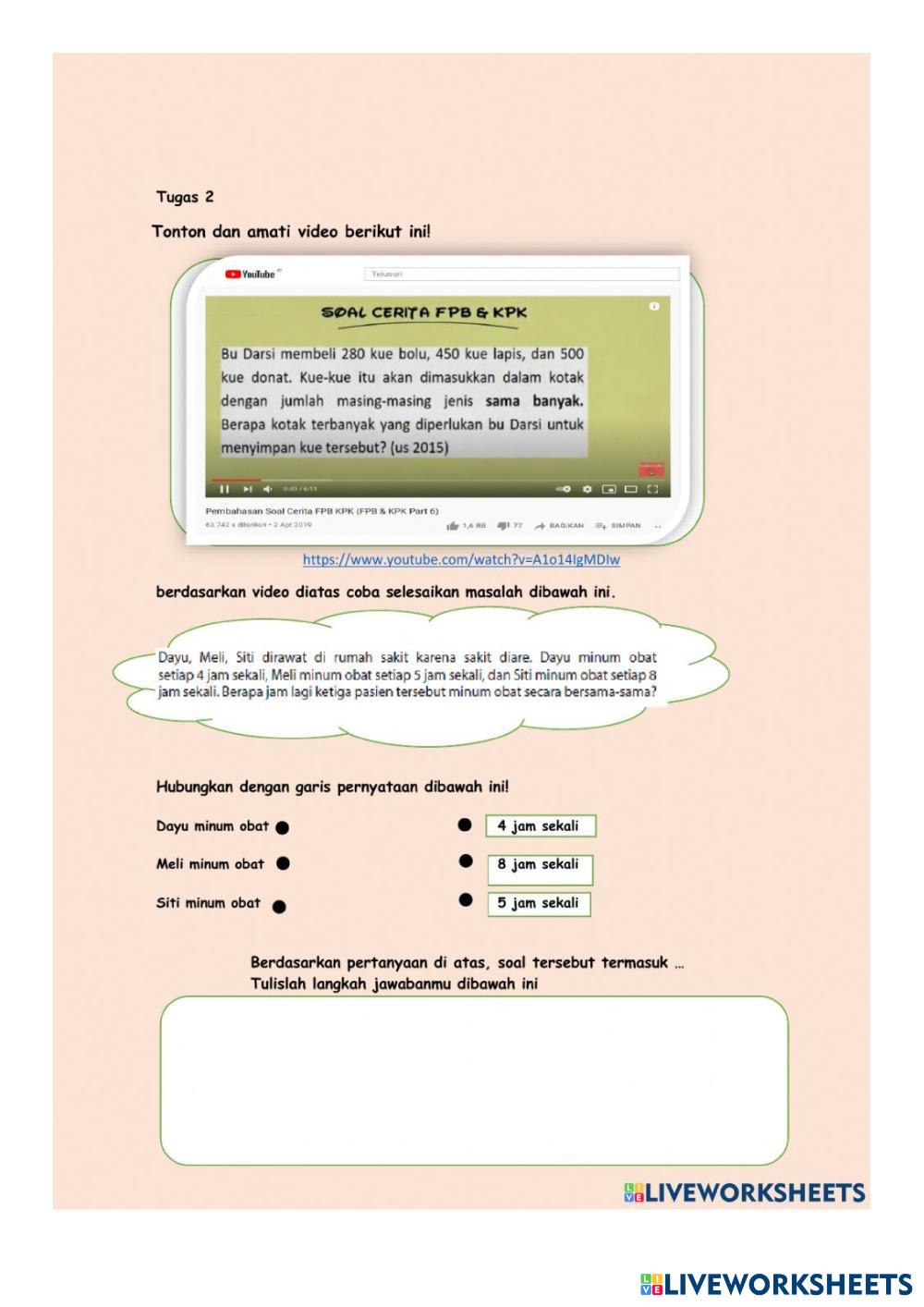 MTK FPB DAN KPK | Free Interactive Worksheets | 7560439