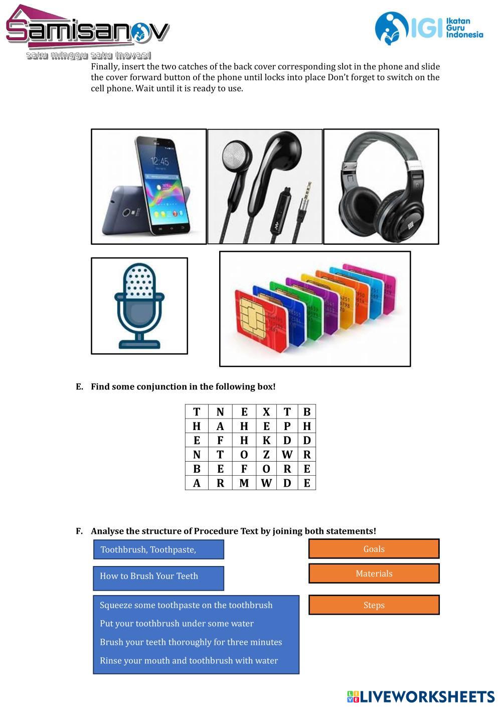 PROCEDURE TEXT | Free Interactive Worksheets | 7560492