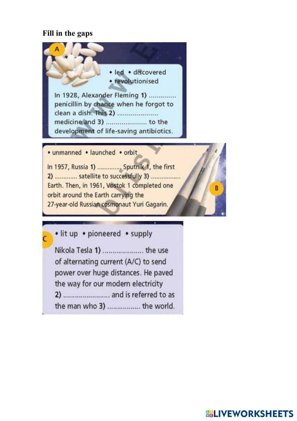 Breakthrough technologies | Live Worksheets