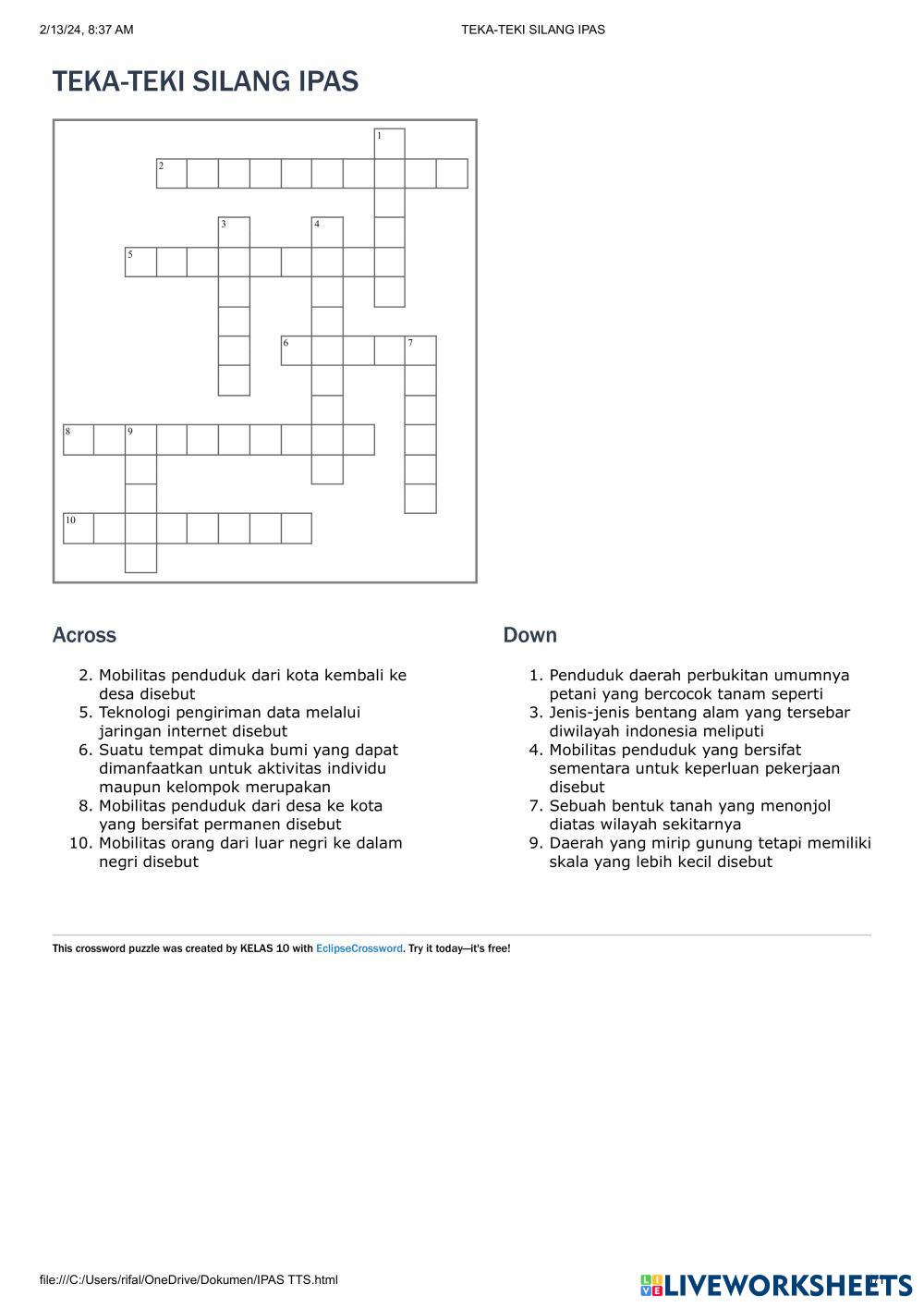 IPAS 10 SMK | Live Worksheets